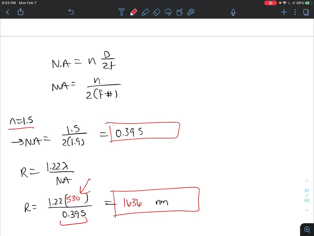 SOLVED: A smartphone has a lens with f-number f#t = 1.9 (f-number is ...