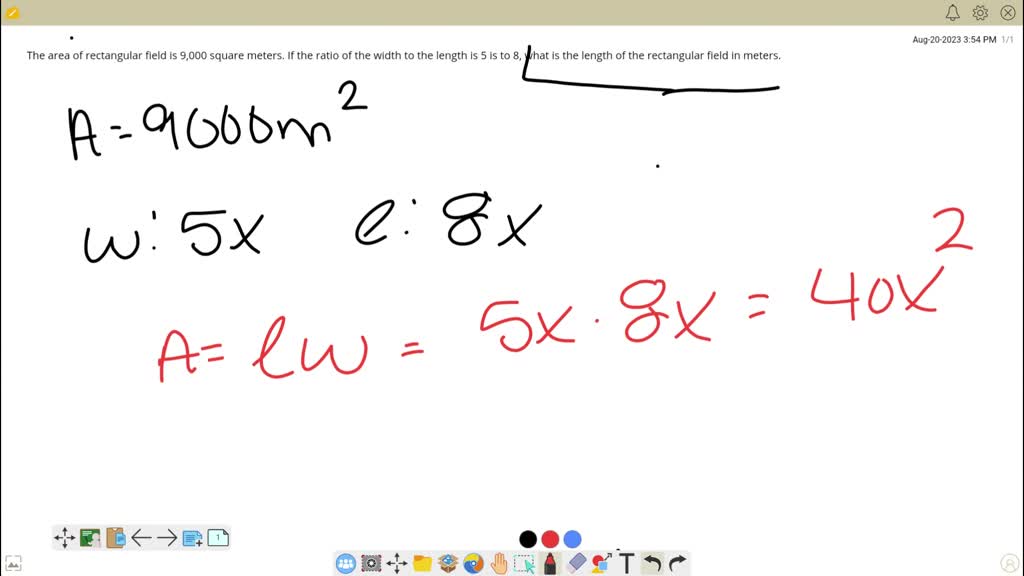 The area of rectangular field is 9,000 square meters. If the ratio of ...