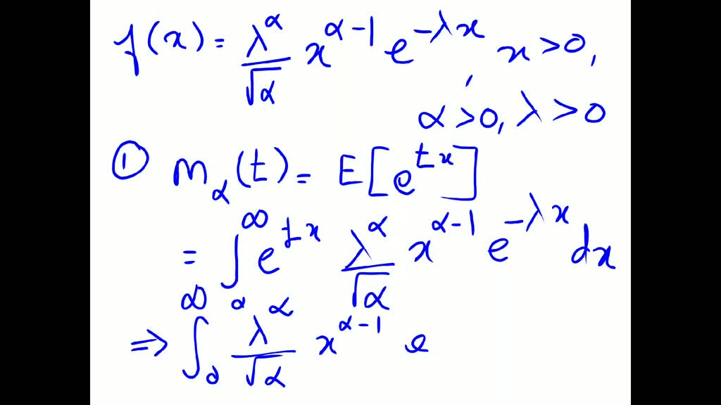 SOLVED: The PDF of a Gamma distribution is given by f(x) = (1/Î“(a ...