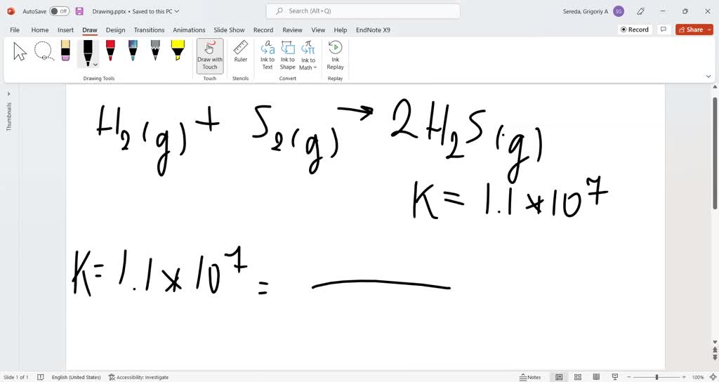 SOLVED: Consider the following reaction: 2 H2(g) + S2(g) →2 H2S(g) with ...