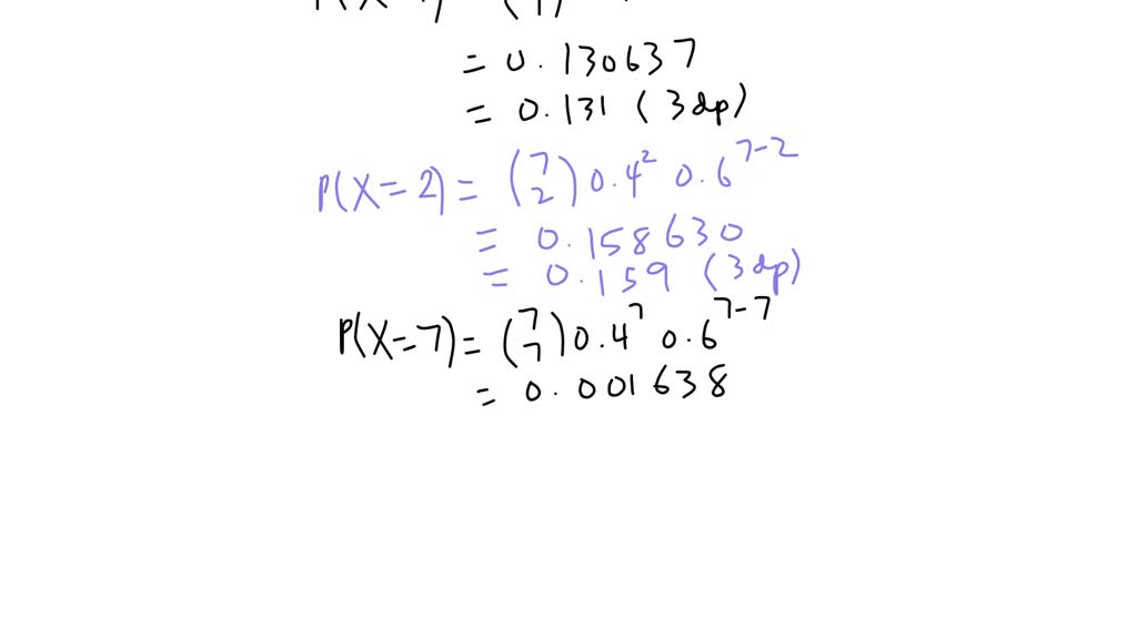 SOLVED: Q1 Simple calculations A random variable X has Binomial distribution Another random ...
