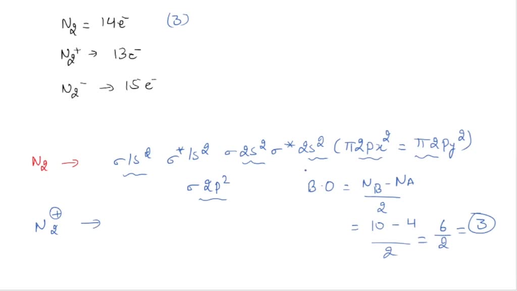 Solved Use Molecular Orbital Theory To Explain In Detail Why N2 And