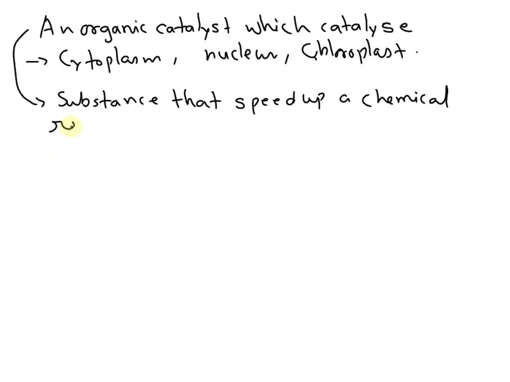 SOLVED: An organic catalyst which catalys MAIN POINTS cytoplasm ...