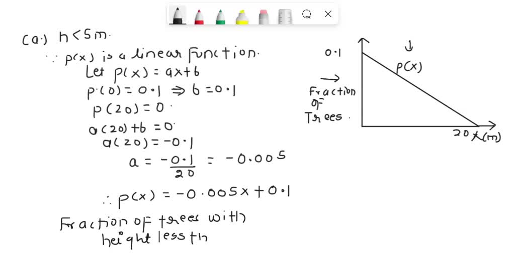 SOLVED: The distribution of the heights, x, in meters, of trees is ...