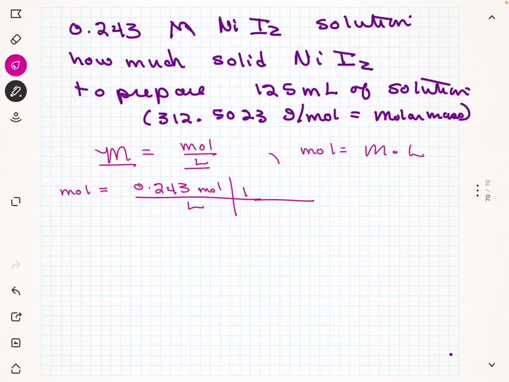 SOLVED: You need to make an aqueous solution of 0.243 M nickel(II ...