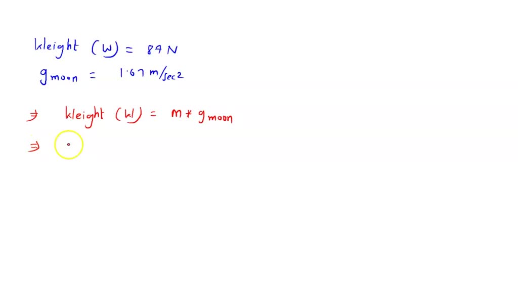 SOLVED: The weight of an object depends on its mass and the ...