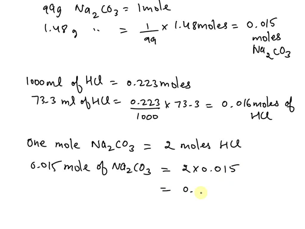 SOLVED: When 1.20 g of sodium carbonate powder (Na2CO3, molar mass = 106 g/mol) is added to an ...