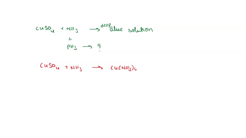 SOLVED: NH3 produces a dark blue solution when it reacts with CuSO4 ...
