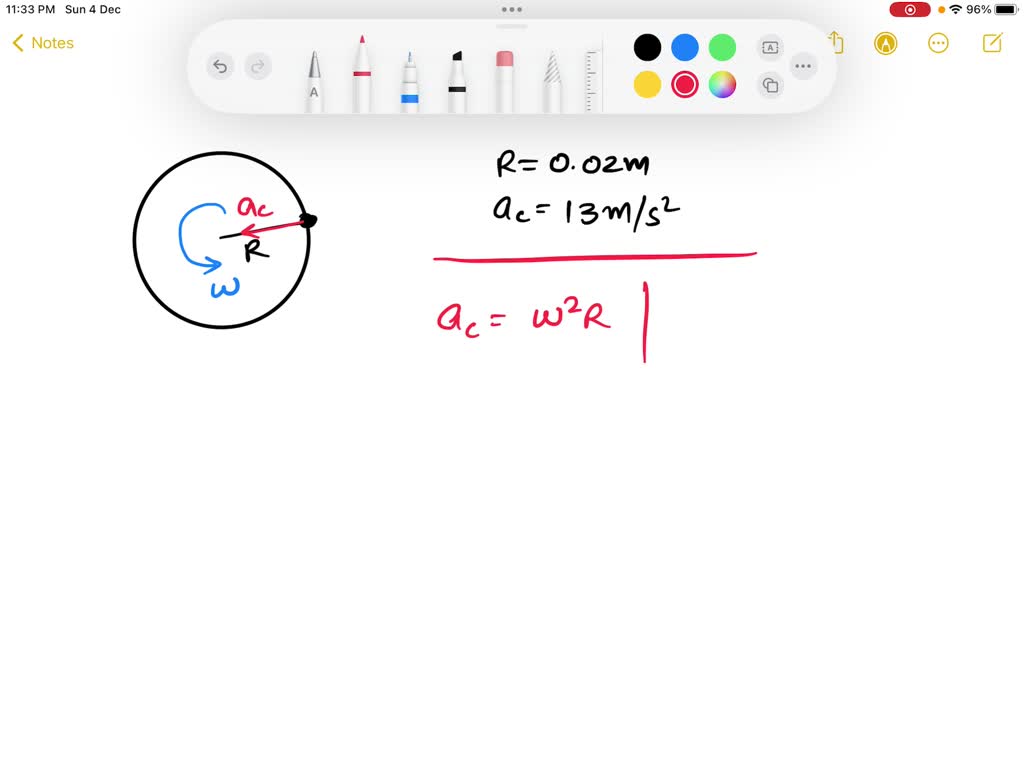 SOLVED: An object that moves in uniform circular motion has a centripetal acceleration of 13 m/s ...