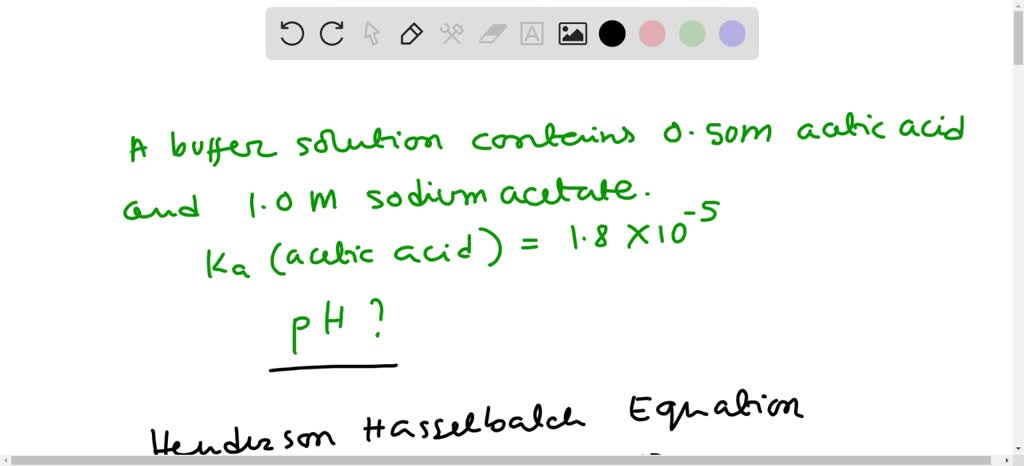 SOLVED: The ionization constant of acetic acid (Ch3cooh) is 1.82 * 10-5, the pH of the buffer ...