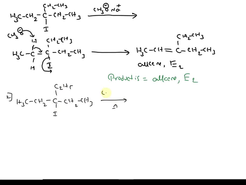 SOLVED: When 3-iodo-3-ethylpentane is heated in methanol, the major organic product is an that ...