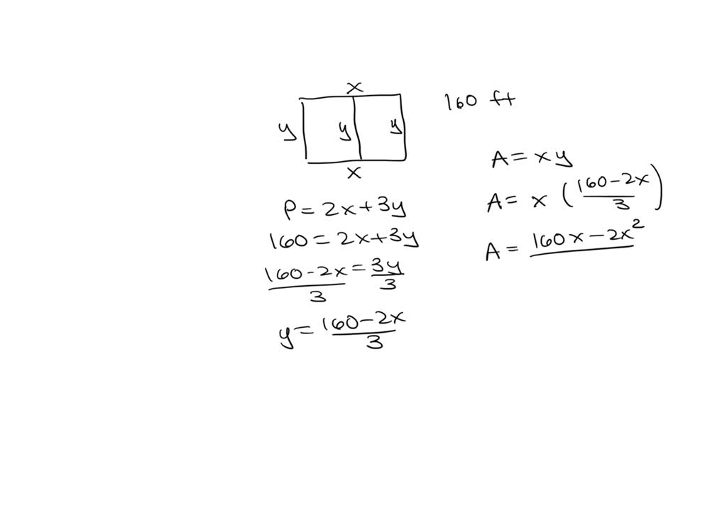 SOLVED: rancher has 160 feet of fencing with which enclose two adjacent ...