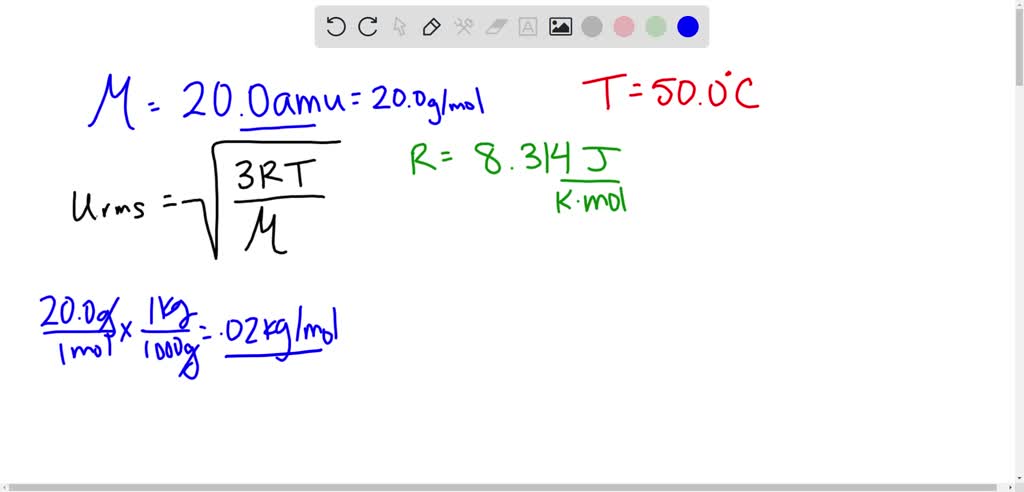 SOLVED: Calculate the most probable velocity in ms-1 for hydrogen gas ...