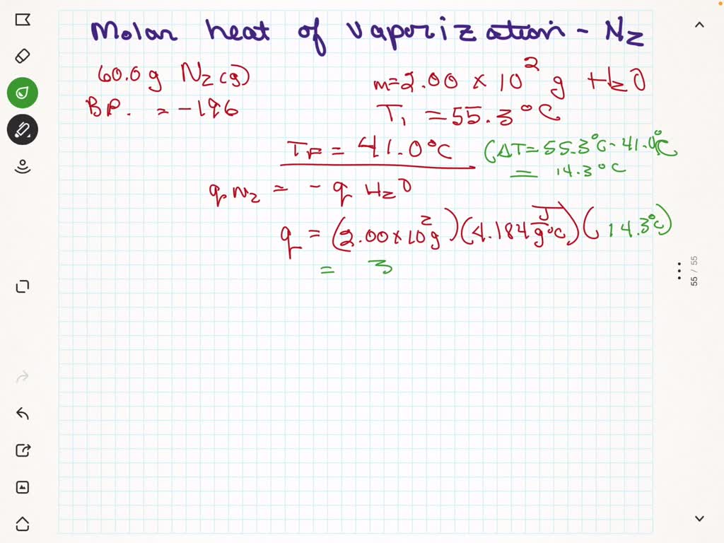 SOLVED: The heat of vaporization of a liquid (Î”Hvap) is the energy ...