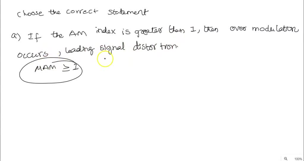 Solved Select The Correct Statement S Regarding Amplitude Modulation