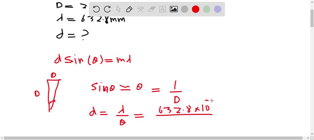 SOLVED: A set of narrow vertical slits is located a distance D from a ...