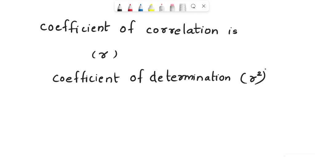 SOLVED: The coefficient of correlation a. is the square of the coefficient of determination b ...