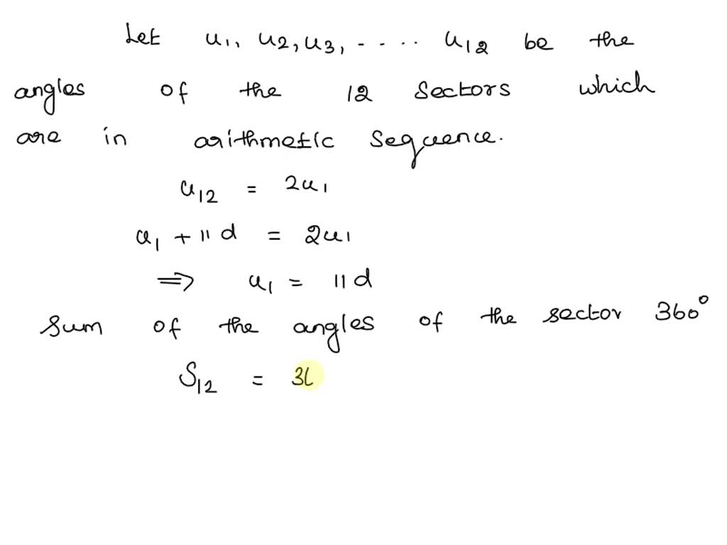 SOLVED: A circular disc is cut into twelve sectors whose angles are in ...