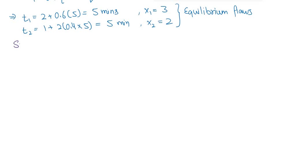 Two routes connect an origin-destination pair with performance ...