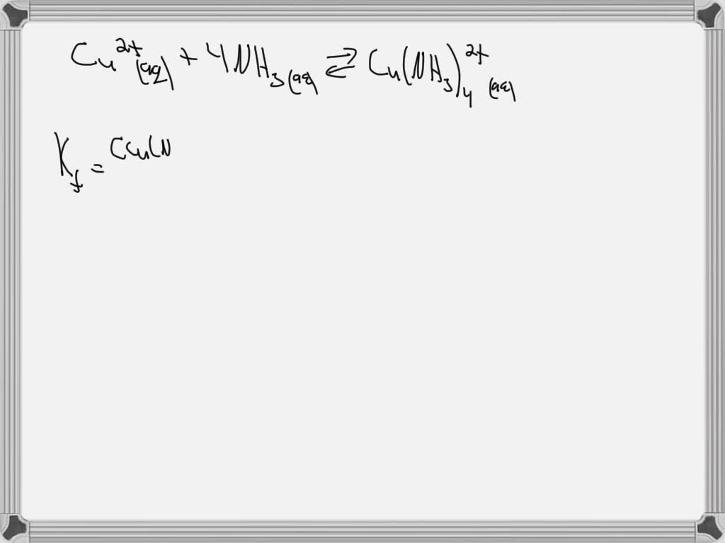 In the presence of NH3, Cu2+ forms the complex ion Cu(NH3)42+ . If the ...
