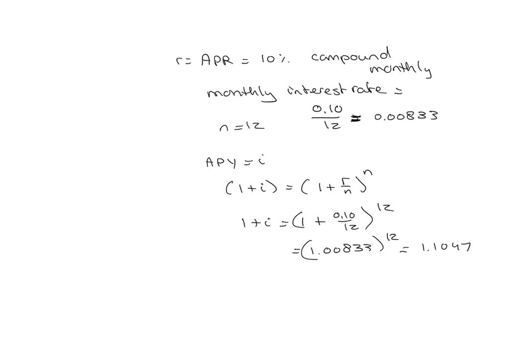 SOLVED: What is the annual percentage yield of an investment that pays ...