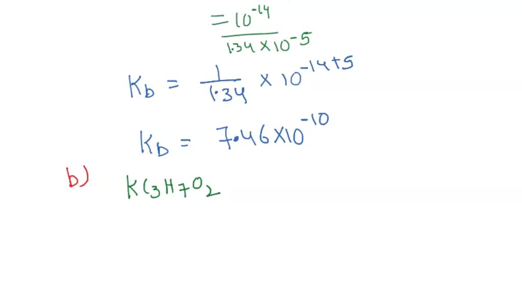 SOLVED: Propanoic acid, C3H7CO2H, is a weak acid with Ka = 1.34Ã—10âˆ’5 ...