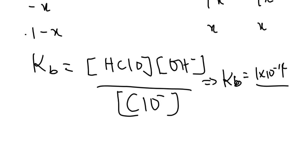 Solved What Is The Ph Of A 010 M Naclo Solution If Ka For Hclo Is 30 X 10 8
