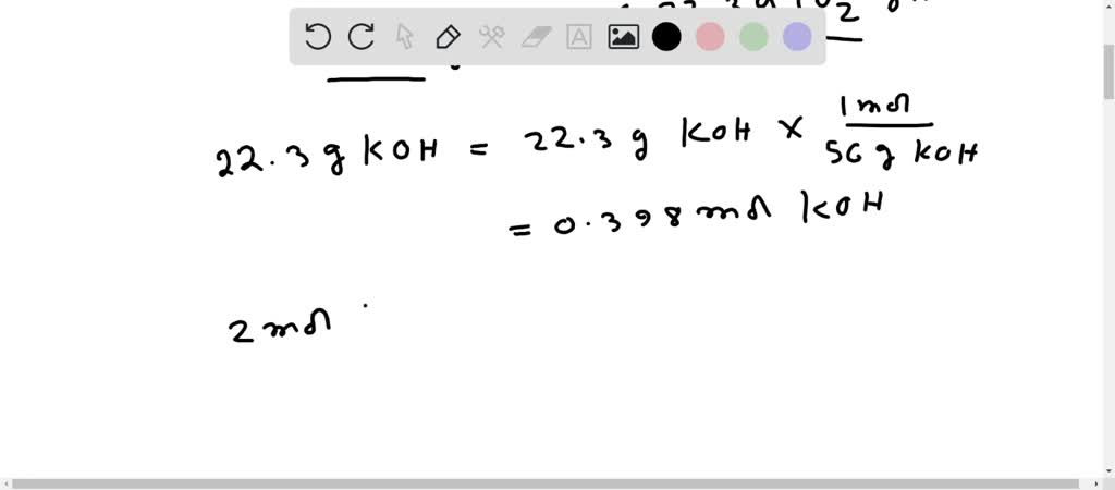 CO2 (g) + 2 KOH (aq) –> K2CO3 (aq) + H2O (l) A chemist allows 22.3 g of ...
