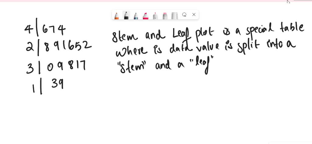 SOLVED: For the scores shown in the following stem and leaf display ...