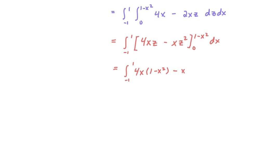 SOLVED: Consider the following. f(x, y, z)=2 x (i) (a) Express the triple integral ∭E f(x, y, z ...