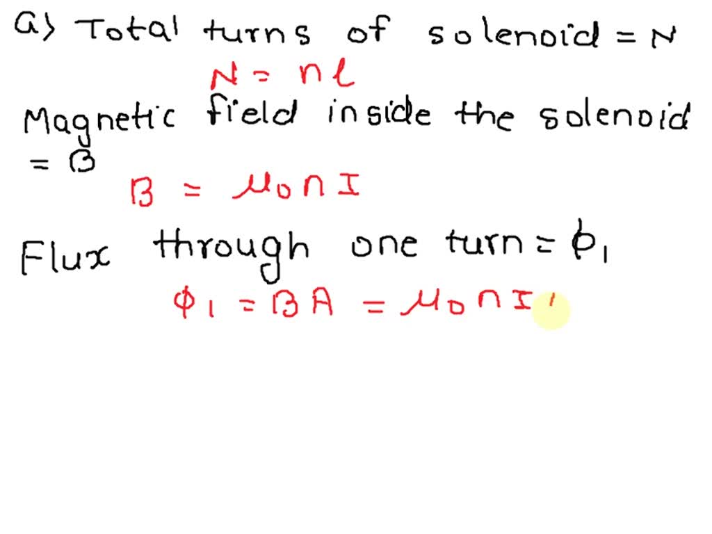 SOLVED: 'Find the self-inductance of a solenoidal coils with n turns per unit length and A cross ...