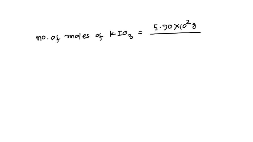 SOLVED: An aqueous potassium iodate (KlO3) solution is made by ...