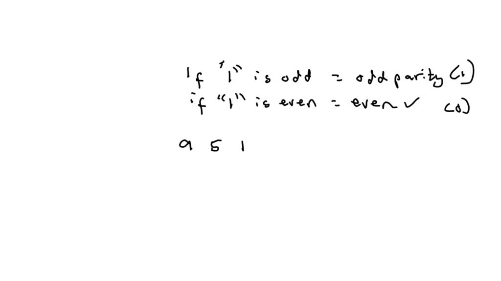 SOLVED: Determine the odd parity for each of the following data words ...