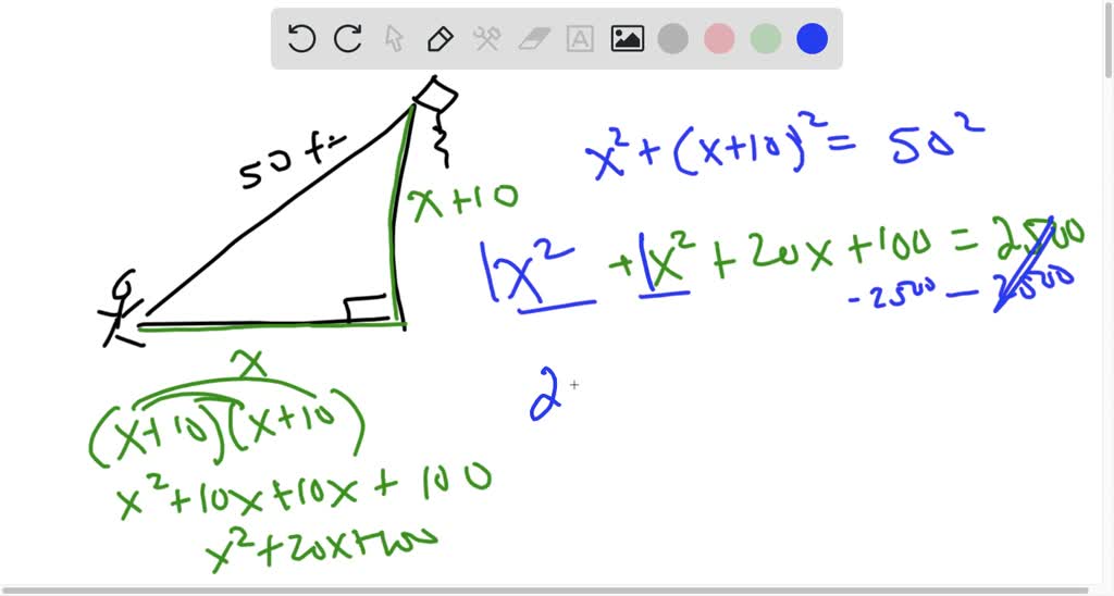 SOLVED: Solve each problem. Height of a Kite A kite is flying on 50 ...