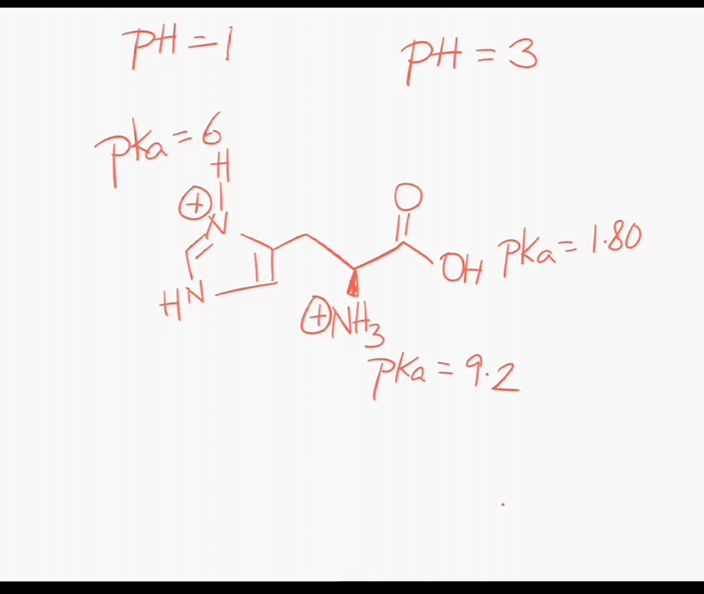 SOLVED: QUESTION Below is the amino acid histidine (along with its pKas ...