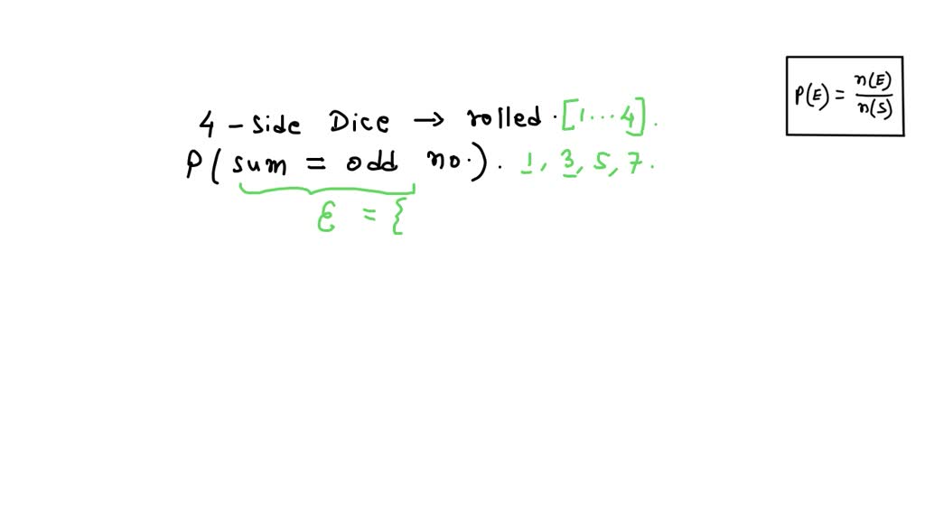 SOLVED: Two four-sided dice with faces numbered through 4 were rolled: Let the random variable x ...