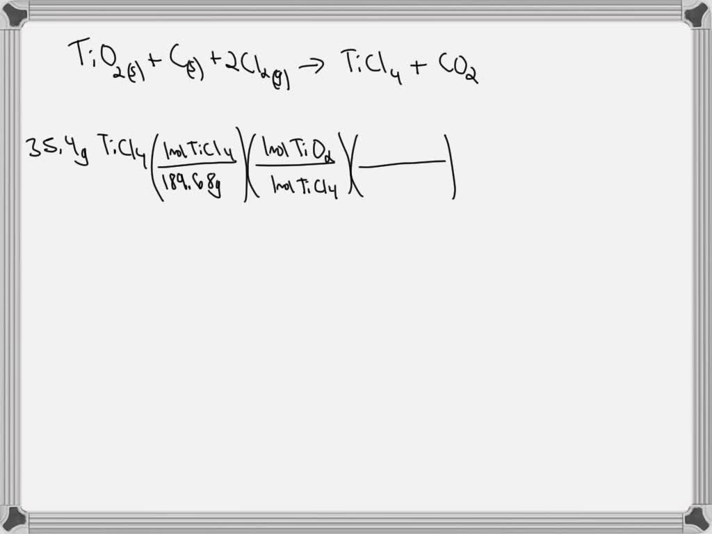 SOLVED: A titanium ore contains rutile (TiO2) plus some iron oxide and ...