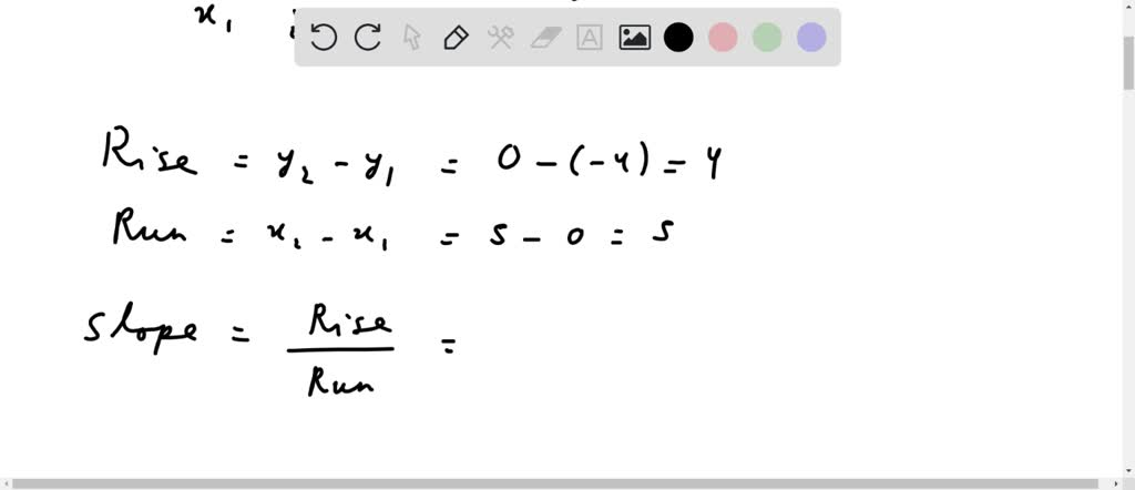 SOLVED: For each line below state the rise, the run, and the slope Rise ...
