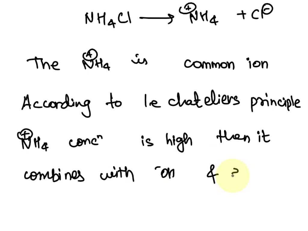SOLVED: Using Le - Chatelier's principle, explain how common ion effect affects the pH of NH4OH ...
