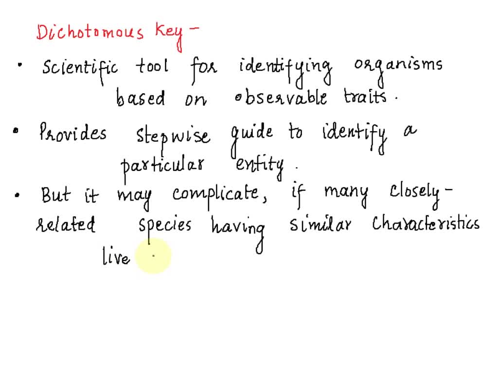 SOLVED: PLEASE HELP!!! I WILL GIVE BRAINLIESTA dichotomous key is a helpful identification and ...