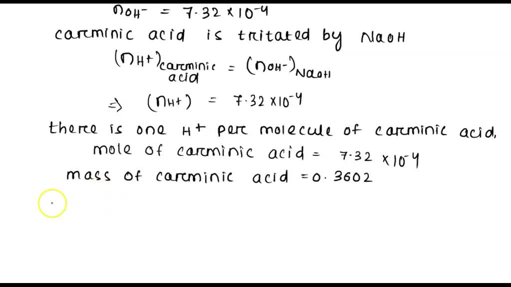 SOLVED: Carminic acid, a naturally occurring red pigment extracted from ...