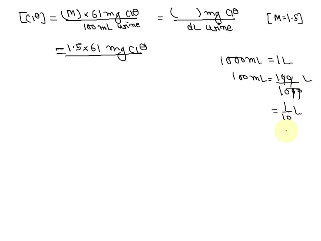 SOLVED: Determination of the concentration of chloride ions in a urine ...