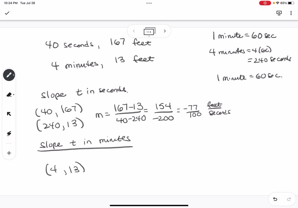 SOLVED: Assume that this situation represents a linear function. Find ...