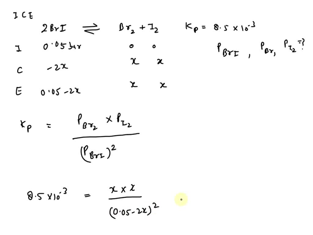 SOLVED: Consider the following reaction. 2 BrI( ag) Br2( g) + I2( g) At ...