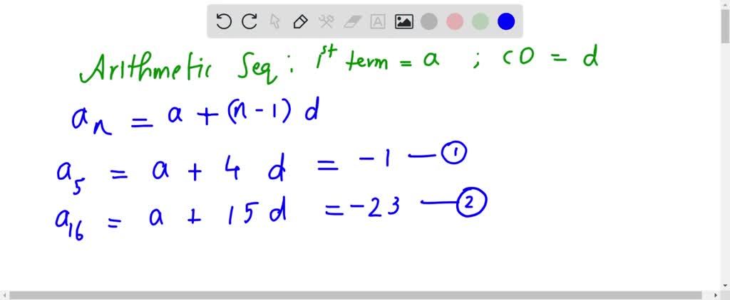 SOLVED: Find the first term and the common difference of the arithmetic ... SOLVED: Find the first term and the common difference of the arithmetic ...