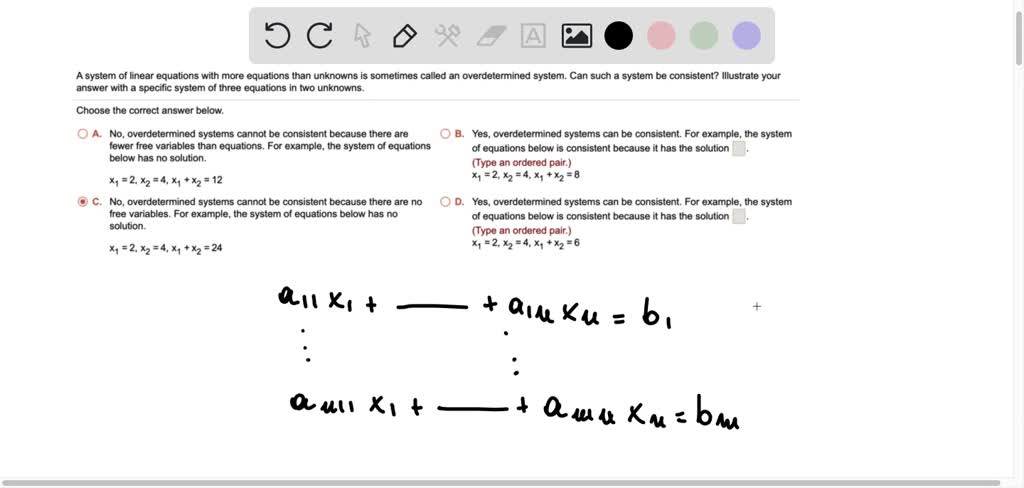 Solved A System Of Linear Equations With More Equations Than Unknowns