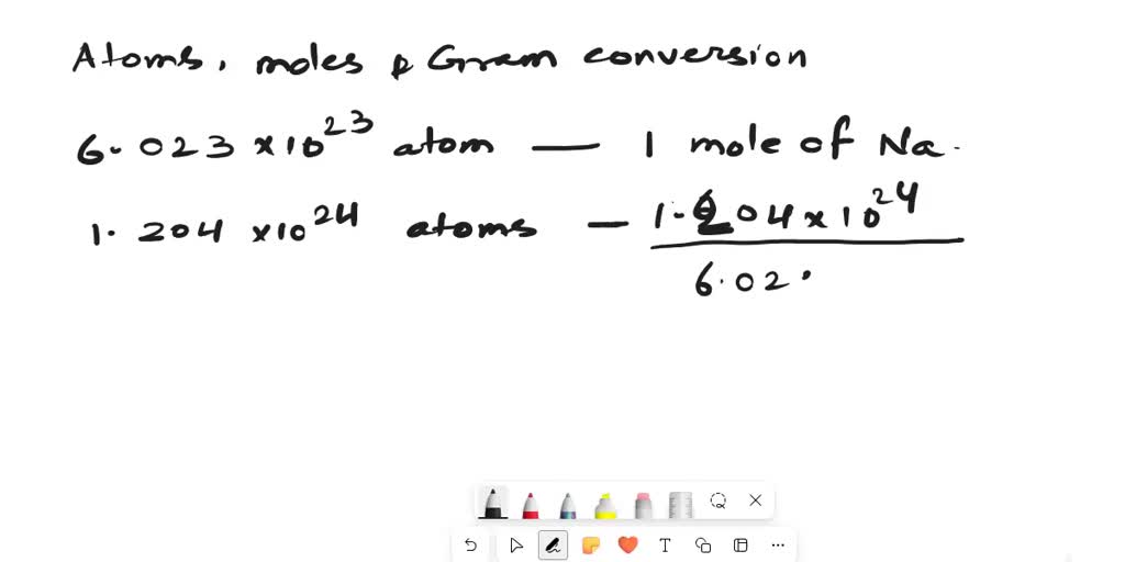SOLVED: Atoms, Moles, Grams conversions How do you convert these using dimensional analysis. I ...