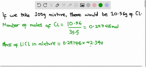 a mixture consisting only of lithium chloride licl iithium carbonate li2co3 and lithium nitrate ...