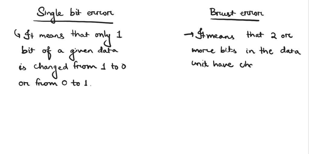 SOLVED: 1. Explain in detail: A) What is Error Detection, what are the possible examples? (2 ...