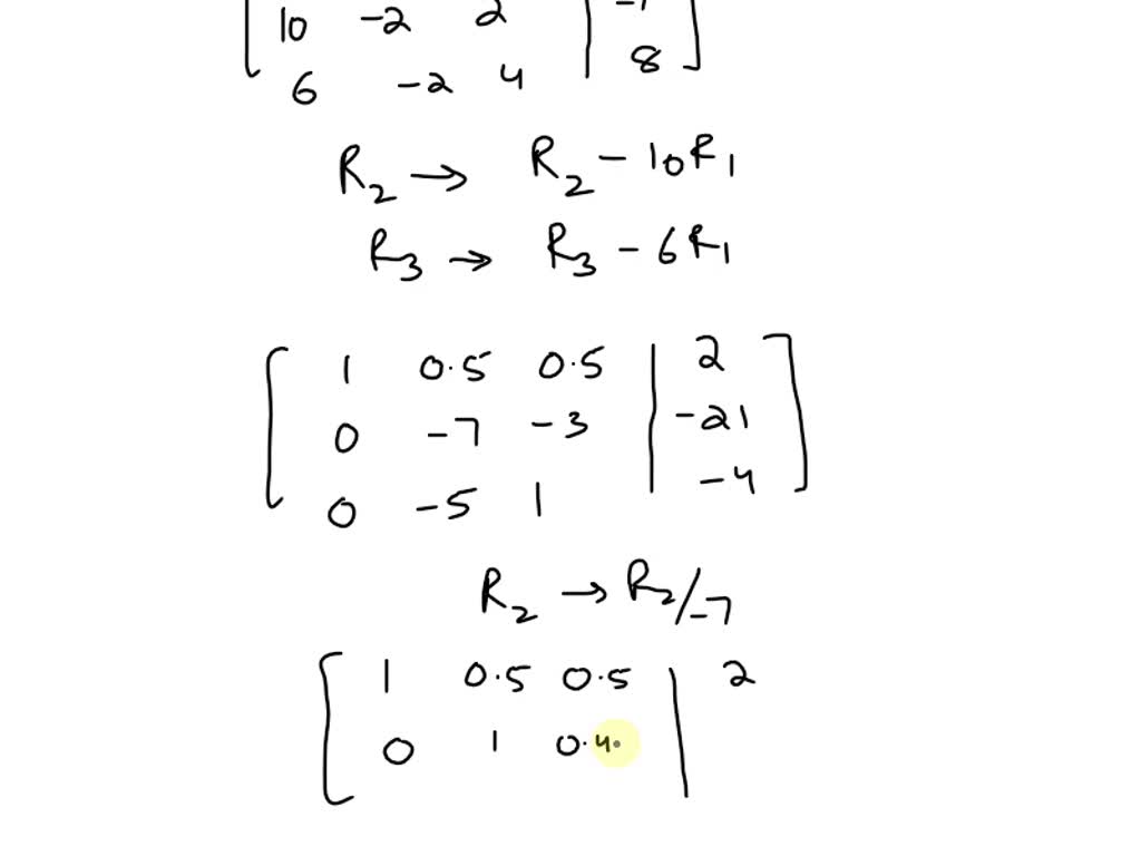 SOLVED: Solve the following system of simultaneous linear equations ...